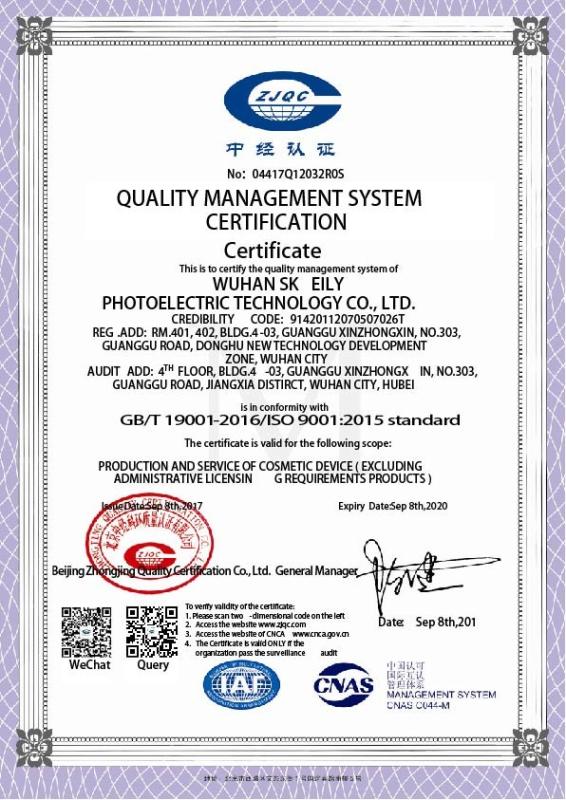 ISO - Wuhan SK EILY Photoelectric Technology Co., Ltd.