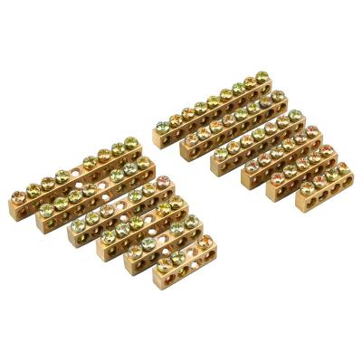 China Tin-Plated Copper Ground Bar 5 7 13-Hole M6/M8 PCB Screw Terminal for sale