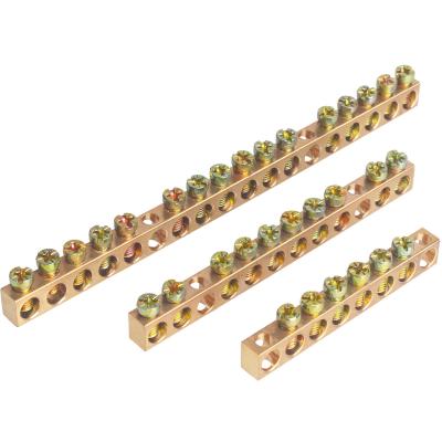 China Custom and Standard Copper Earth bar Neutral Terminal Blocks with Screws for sale