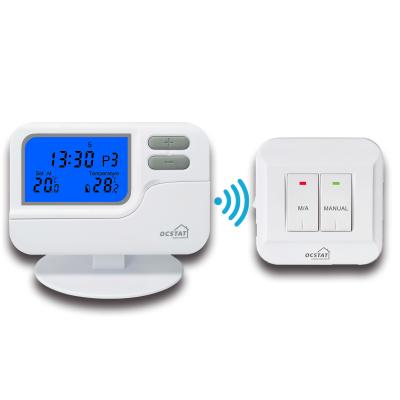Chine Thermostat d'ambiance programmable 7 jours sans fil pour chaudière avec rétroéclairage bleu à vendre