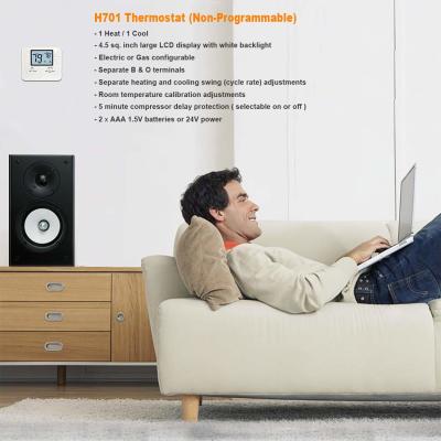 China 24V STN701 LCD Display Digital Non Programmable Thermostat for Air Conditioner for sale