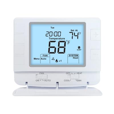 China Riseem ABS 24V Wired Home Heat Pump Thermostat  IP20 Non Programmable for sale