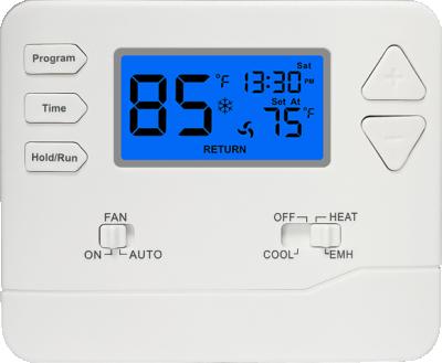 China White Digital Room Thermostat with LCD Display and Battery Power for sale
