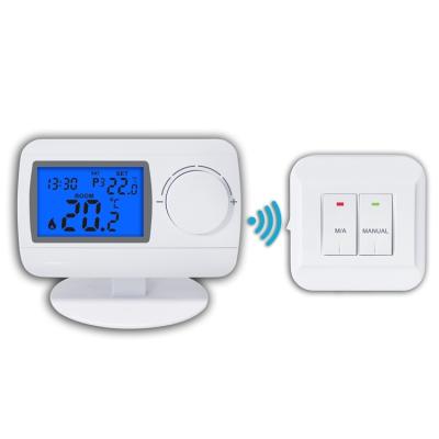 China Floor Heating Thermostat Wireless Room Thermostat in White with LCD Display for sale