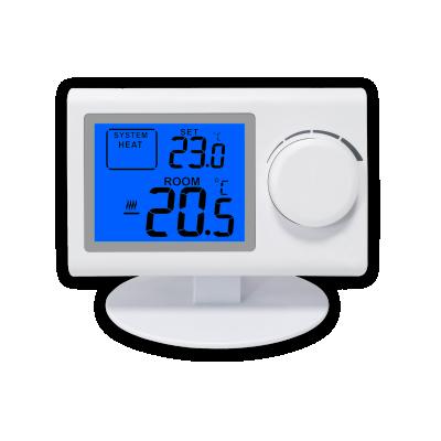 China Riseem Large LCD Screen White Color Wireless Digital Room Thermostat With NTC Sensor for sale