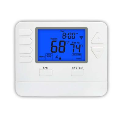 China 18-30 VAC NEC Class II Power Supply Temperature Control with 7 Day Programmable TUYA WIFI Thermostat and 5/1/1 Day Programming for sale