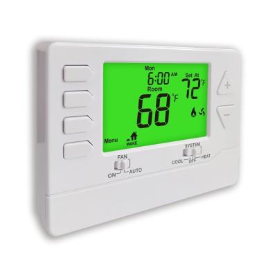 China Conventional Wired 7 Day Programmable Temperature Controller for 1H/1C Heat Pump without Auxiliary or Emergency Heat for sale