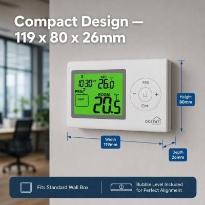China White Color Digital Room Thermostats with Digital Display Style for sale