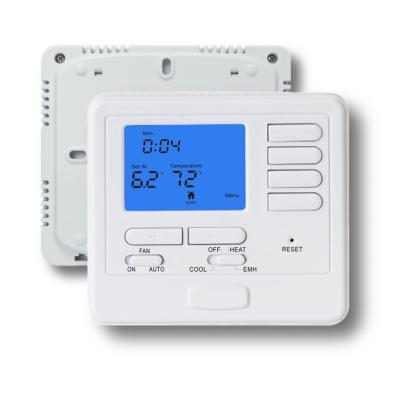 China Electronic Heating Multi Stage Indoor White Color Thermostat For AC 24V for sale