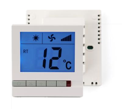 China Blue Backlight Fan Coil Thermostat Non Programmable With Omron Relay for sale