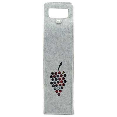 中国 Custom Pattern Felt Wine Tote Bag Non Woven 750ml Wine Bottle Bag For Christmas Festival 販売のため