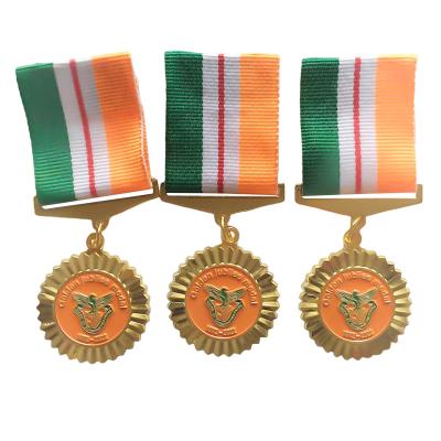 Cina Custom Commemorative Souvenir Medals Woven Polyester Nylon Medal Ribbon in vendita