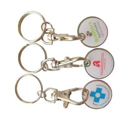 Cina Custom Supermarket Metal Token Coins Shopping Cart Trolley Token Keychain in vendita