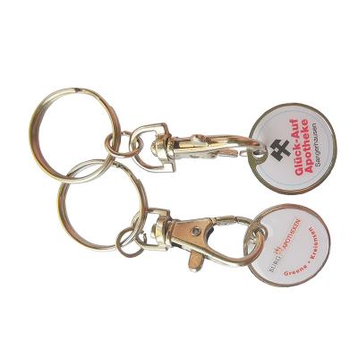 Cina Custom Supermarket Metal Token Coins Shopping Cart Trolley Token Keychain in vendita