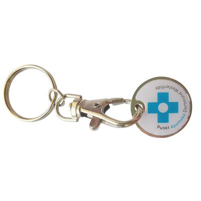 Cina Custom Supermarket Metal Token Coins Shopping Cart Trolley Token Keychain in vendita