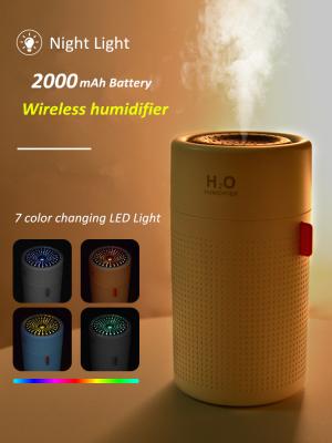 Cina 750ml Wireless USB Air Humidifier 2000mAh Battery Rechargeable Cool Mist Humidifier in vendita
