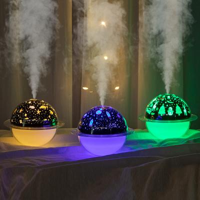 中国 250ML Ultrasonic Humidifier Saturn Projector LED Lamp With Star Sky Ocean World Christmas Colorful USB 販売のため