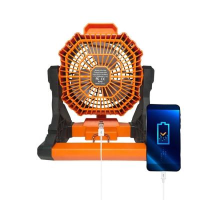 Cina Outdoor Portable Large Wind Power Fan Camping With LED Lights USB Charging Table Fan in vendita