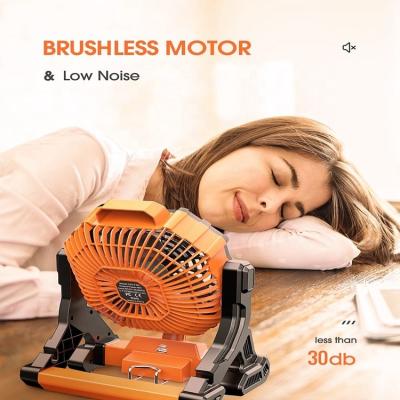 Cina Outdoor Portable Large Wind Power Fan Camping With LED Lights USB Charging Table Fan in vendita