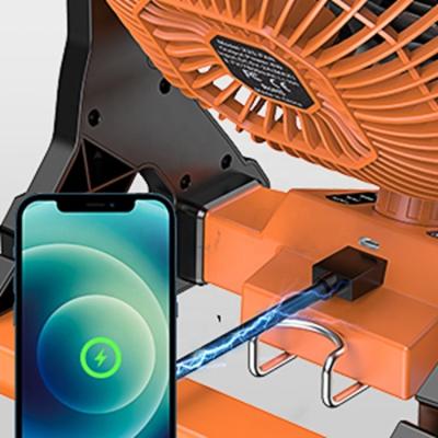 Cina Outdoor Portable Large Wind Power Fan Camping With LED Lights USB Charging Table Fan in vendita