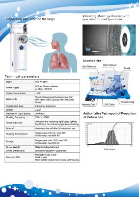 Cina mini mini tasca portatile Mesh Nebulizer ultrasonico dell'aria 360+ con CE ROHS in vendita