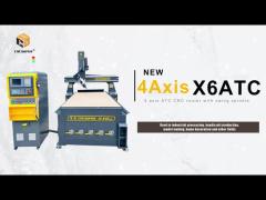 High Speed Atc 4Axis 3d Woodworking Machine Cnc Router 4 Axis Cnc Engraving Milling Machine for Wood