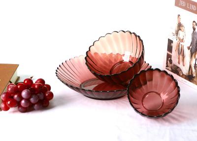 Cina Il solido dell'alimento della frutta ha colorato la ciotola dorata di vetro di Oz dell'orlo 4, ciotole senza piombo della lastra di vetro in vendita