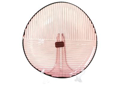 Cina Piatti di vetro porpora solidi ovali del caricatore, 32cm Crystal Salad Plates in vendita