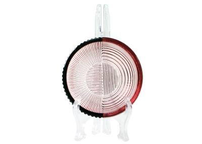 Cina Piatti di vetro porpora solidi ovali del caricatore, 32cm Crystal Salad Plates in vendita