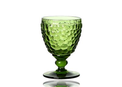 Cina La mano verde d'annata ha premuto i vetri di vino 9oz Crystal Wine Goblets in vendita