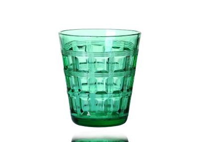 Cina La mano ha premuto i bicchieri verdi dei di vetro del whiskey 280ml e senza piombo solidi colorati solidi in vendita