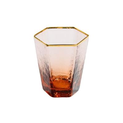 Cina Nozze Champagne Glasses di Rim Pink Water Goblets Handmade dell'oro in vendita