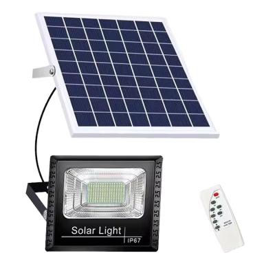 China IP67 Waterproof Solar LED Flood Light with Dusk-to-Dawn Auto On/Off and Remote Control for Outdoor Security for sale