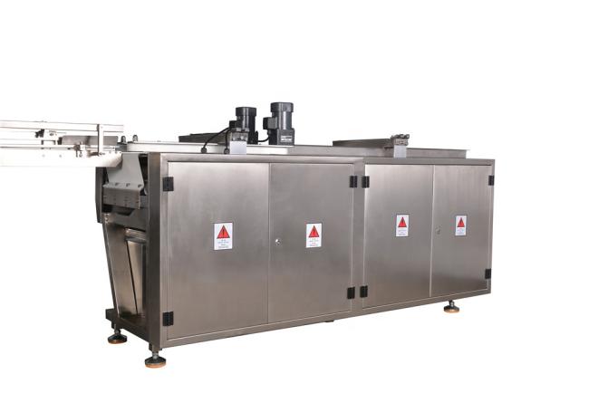 Chocolate wrapping machine close-up