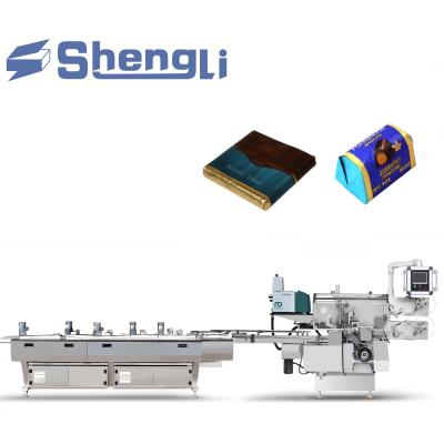 China Labeling Fold Wrapping Machine 200pcs/Min Chocolate Bar Packaging Machine for sale