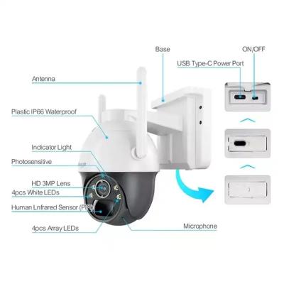 Cina videocamera di sicurezza 4MP Wireless For Outdoor del pannello solare di 3G 4G LTE in vendita