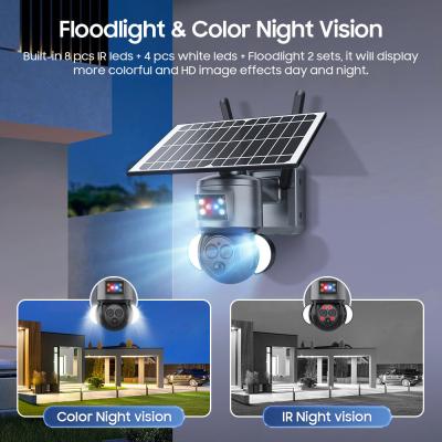 China Câmera humana do zumbido de WiFi 12X da detecção de 6MP PIR Solar Security Camera 4G à venda