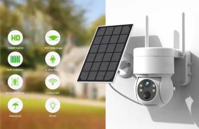 Cina dell'interno all'aperto pratico della videocamera di sicurezza PTZ del pannello solare di 4G WiFi in vendita