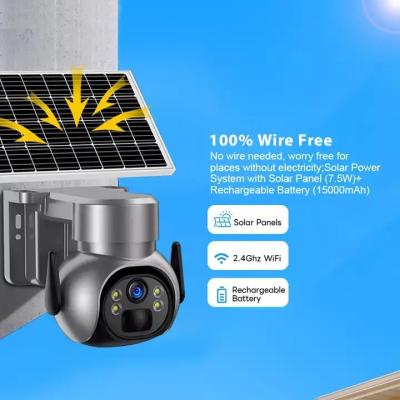 Cina IP alimentato solare senza fili della macchina fotografica HD 1080P 2MP 4MP PTZ del CCTV di sicurezza di Smart 4G Wifi in vendita