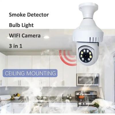 Cina Macchina fotografica astuta della lampadina di V380pro E27 1080P con visione notturna di funzione dell'allarme di rilevazione di fumo in vendita