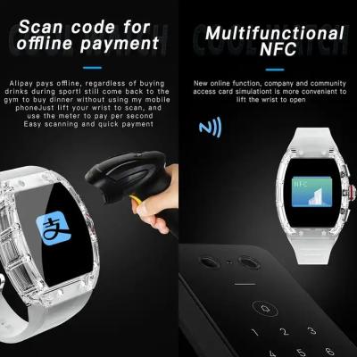 Cina YD5 Silicone Smart Watches Crystal Transparent Health Tracker Nfc Smart Watch in vendita