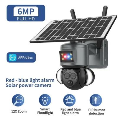 Cina IP66 12X Zoom Solar Battery Powered Floodlight PTZ Camera Bullet Security Wifi Camera in vendita