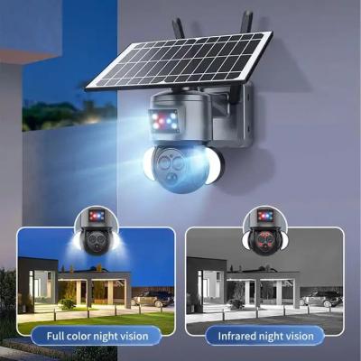 Cina IP66 12X Zoom Solar Battery Powered Floodlight PTZ Camera Bullet Security Wifi Camera in vendita