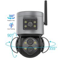 China 10X Zoom Floodlight Camera Wireless Smart Security Camera 4MP 2K Outdoor IP65 for sale
