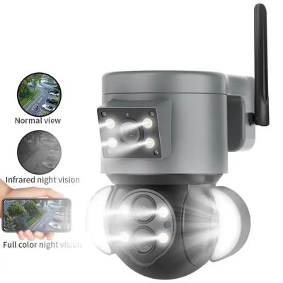 China 10X Zoom Camera Floodlight Wireless Smart Security Camera For Yard/Garden/Crossing Clear 4MP 2K Resolução de Câmera à venda