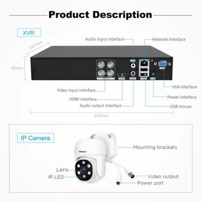 中国 4CH DVR Kit surveillance system IP Camera 2 MP XVR cctv system 販売のため