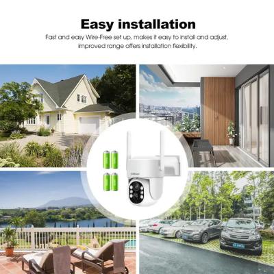 China Outdoor Waterproof IP65 low power Base station battery camera kit include 2Pcs Wifi Battery camera à venda