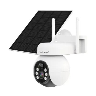 Cina SriHome 4MP Solar 4G Battery Camera Outdoor Waterproof Two-way Audio Low Power Long Standby PTZ PIR Detection CCTV in vendita