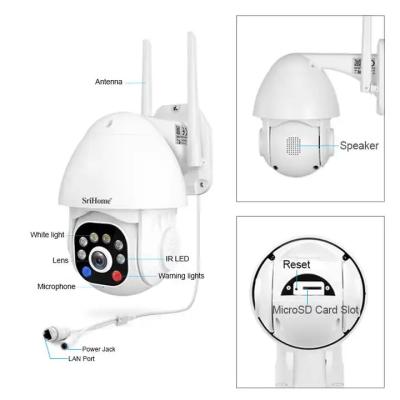Cina Color Night Vision Waterproof Security Camera Systems Wireless Outdoor Sound And Light Alarm Ip Camera 3mp in vendita