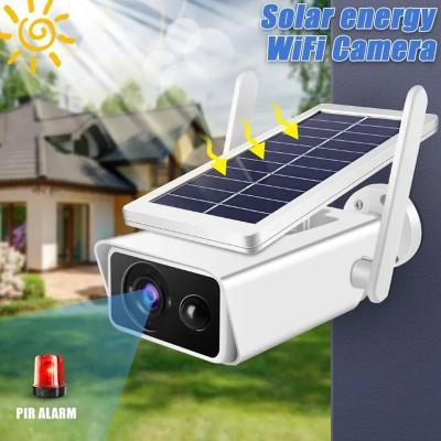 China Solar Security Camera Outdoor 360 graden bewegingsdetectie en sirene draadloze wifi oplaadbare zonnebatterij camera Te koop
